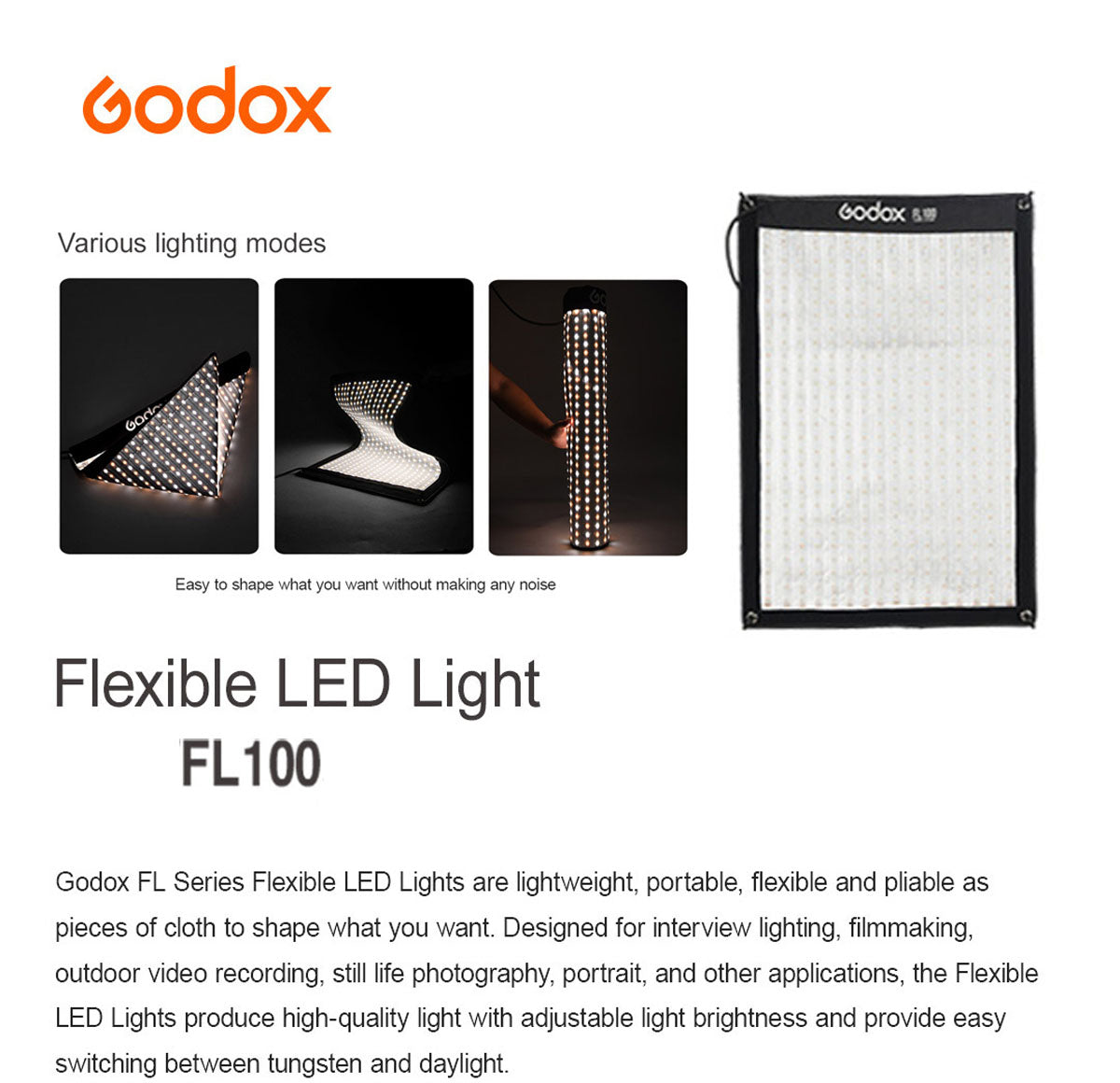 Godox FL100 40x60 Flexible LED Panel – MoLight